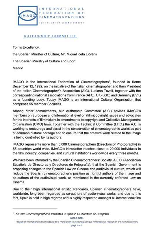 IMAGO – International Federation of Cinematographers