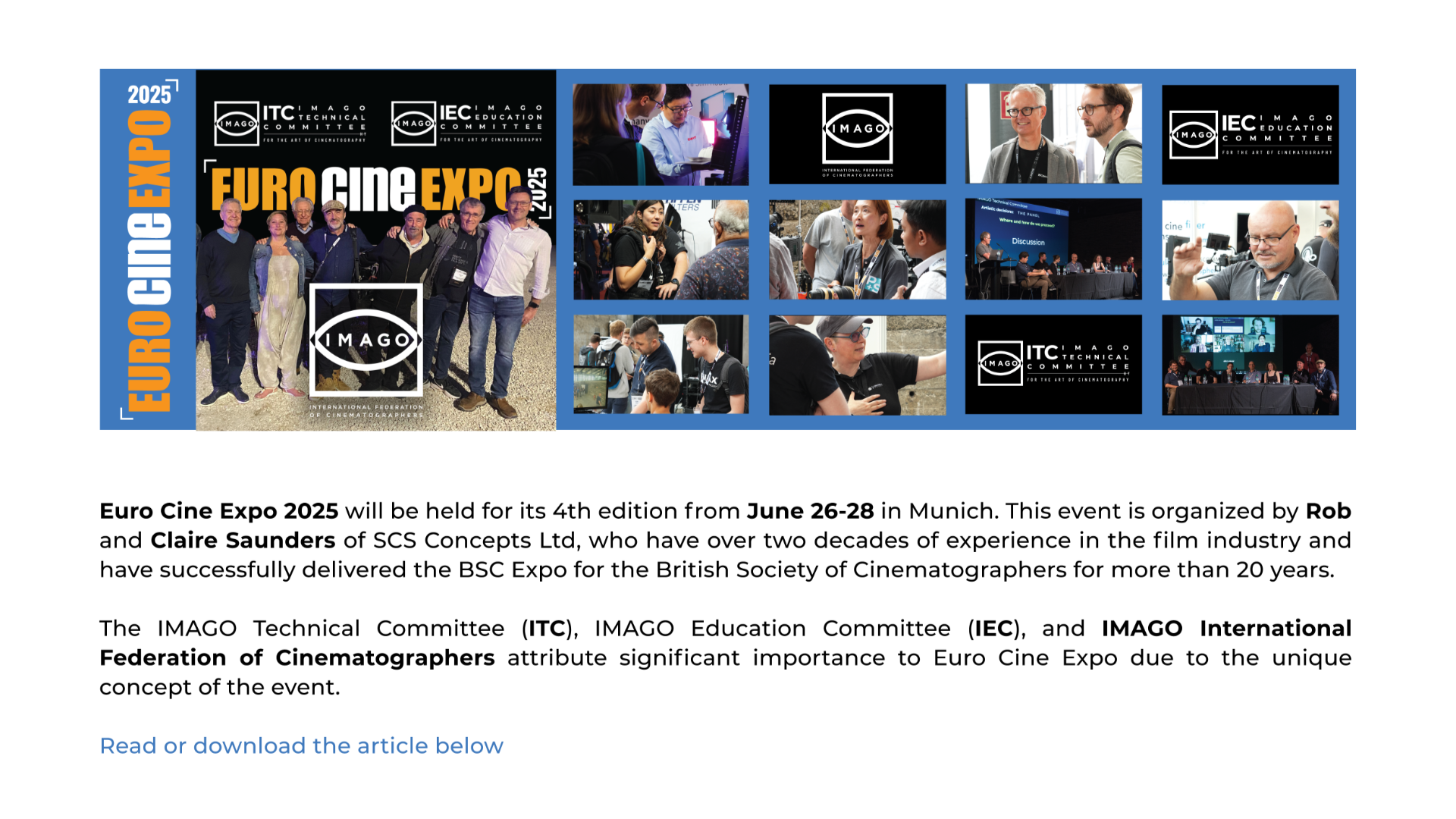 IMAGO, ITC & IEC Euro Cine Expo 2025 – IMAGO
